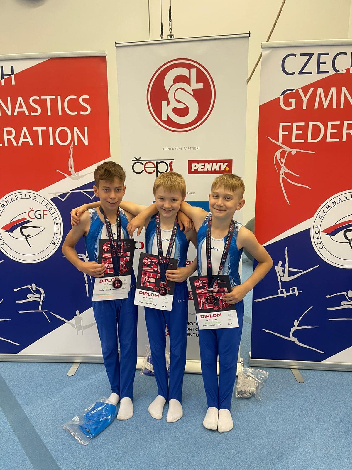 Medailisté KSG Znojmo z jarních gymnastických mistrovských soutěží